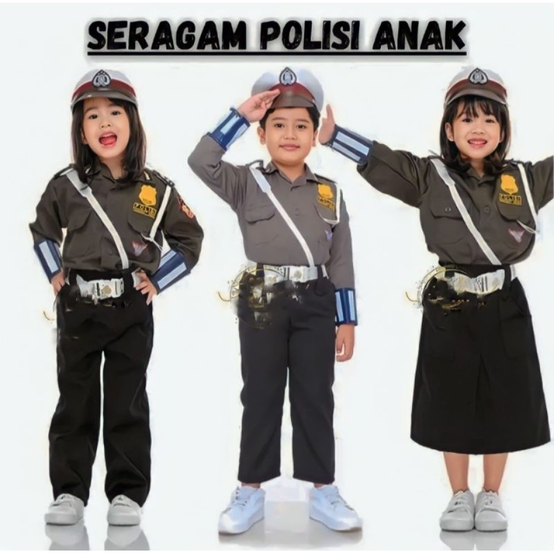 Jual Baju Polisi Anak Laki-laki dan Perempuan TK / Seragam Polisi Anak ...
