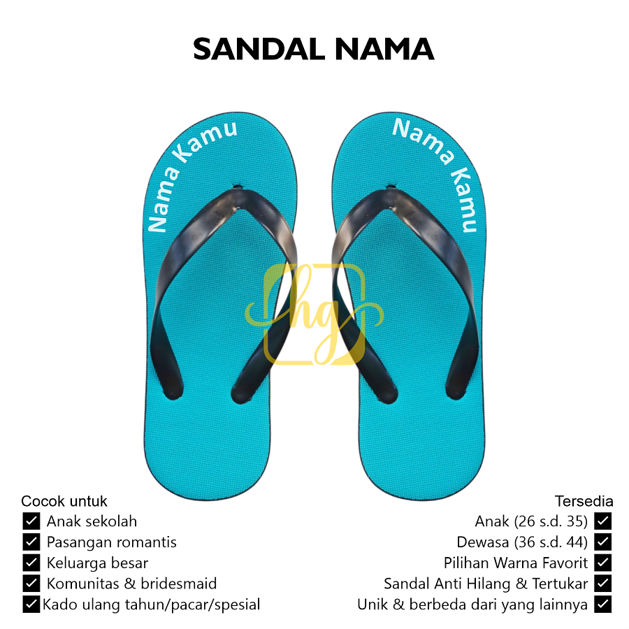 Jual Sandal Nama Melingkar Sendal Custom Nama Type Jepit Sandal Pria ...