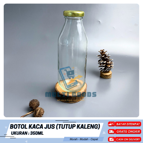 Jual Botol Kaca Jus 350ml Botol Jus Kaca Tutup Kaleng [PER 1 PCS ...