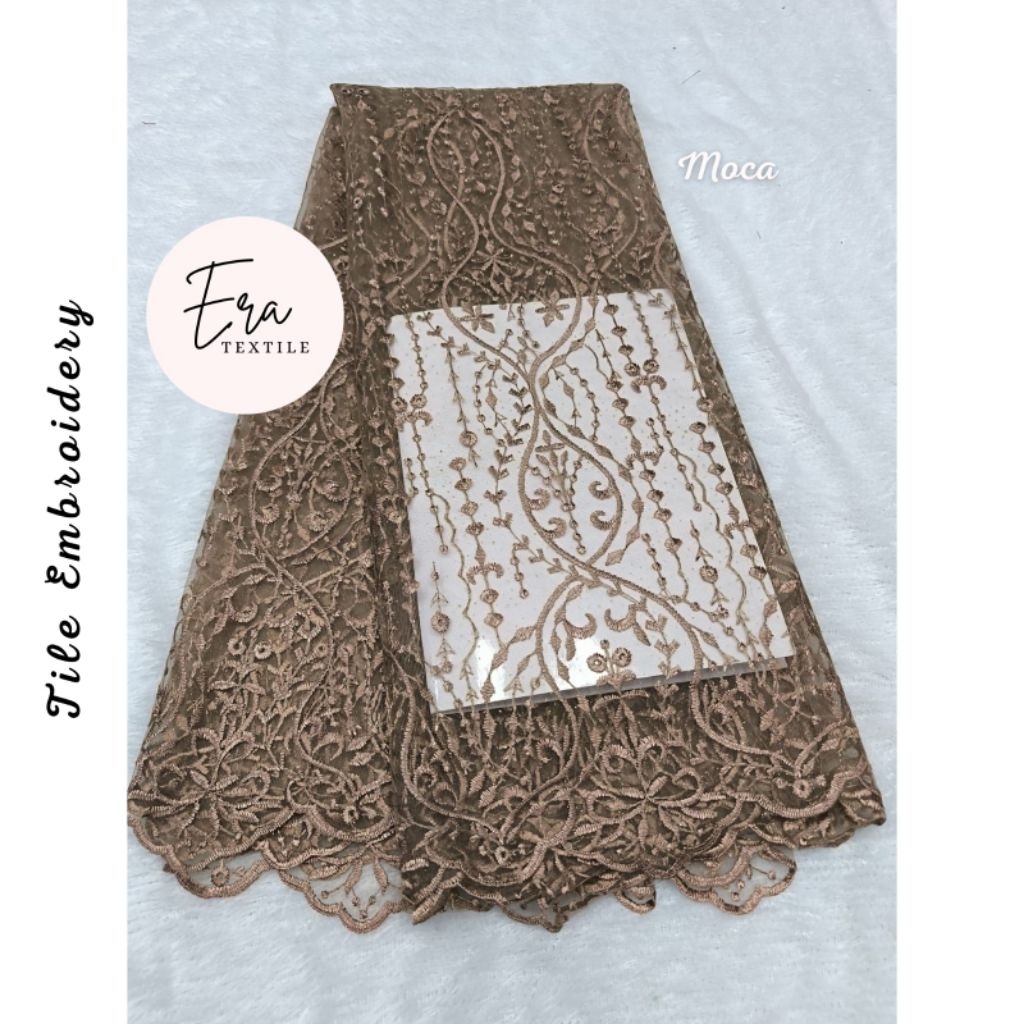 Jual Bahan Kain Tile Embroidery Berbagai Warna Full Motif | Shopee ...