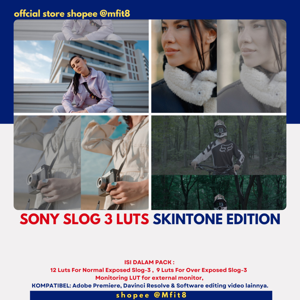 Jual SONY SLOG 3 LUTS - SKINTONE EDITION ADOBE PREMIERE DAVINCI RESOLVE ...