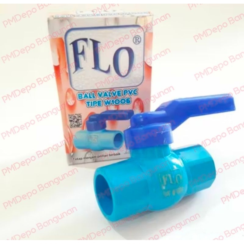 Jual Stop Kran PVC 1 1/2" ... Ball Valve PVC 1 1/2" (FLO) | Shopee ...
