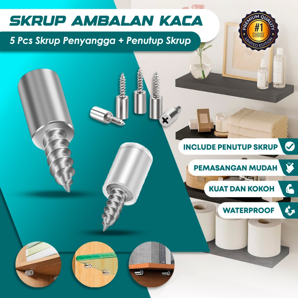 Jual Skrup + Penutup Penyangga Ambalan Papan 5 PCS – Sekrup Bracket ...