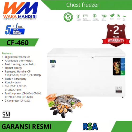 Jual Chest Freezer RSA CF-460 / CF460 Freezer Box 460 liter | Shopee ...