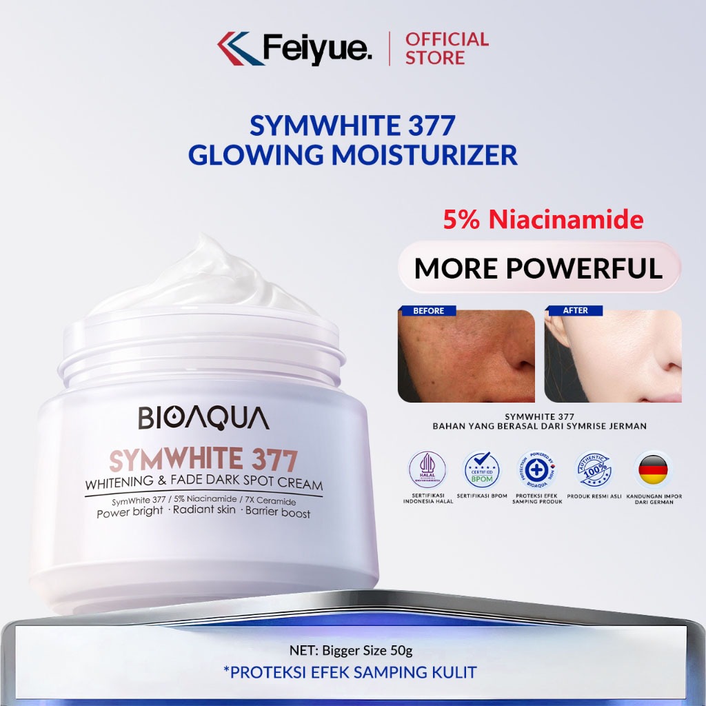 Jual BPOM 5% Niacinamide FEIYUE BIOAQUA SymWhite pemutih wajah 377 Moisturizer Whitening & Fade ...