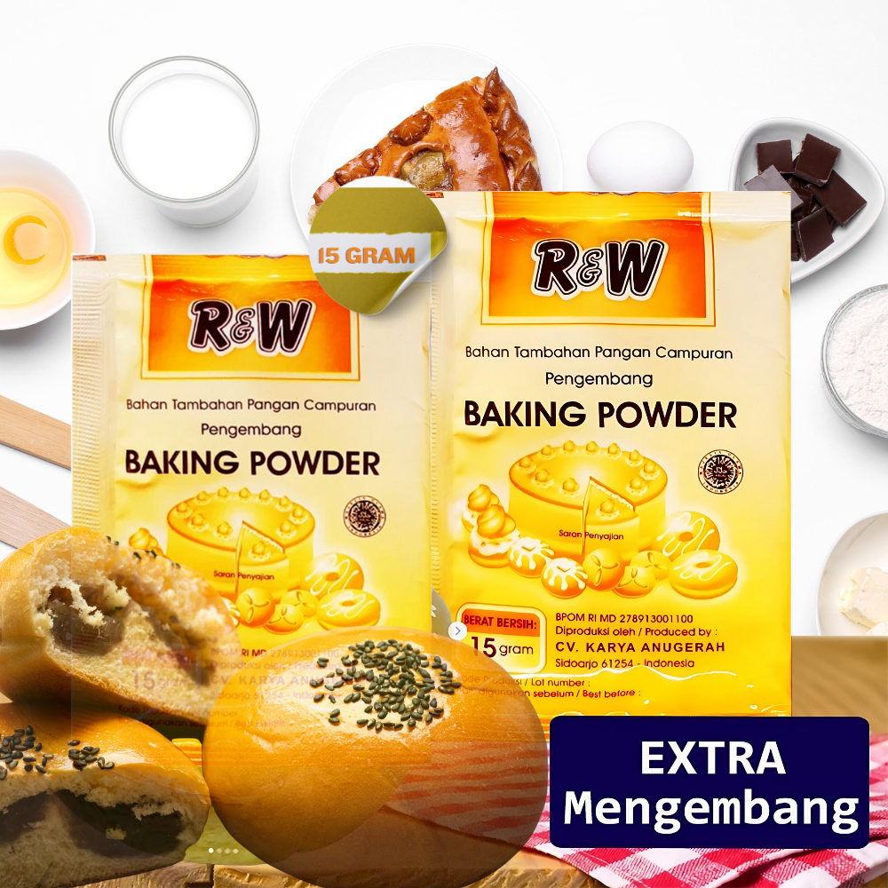 Jual Baking Powder Pengembang Kue Rajawali R&W RW 15 gr Orange | Shopee ...