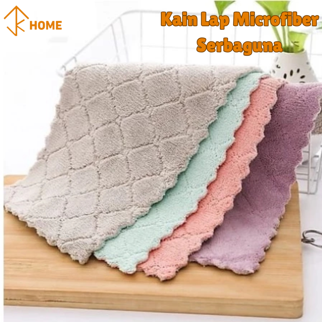 Jual JK Kain Lap Meja Microfiber Kitchen / Lap Anti Minyak Serbet Dapur ...