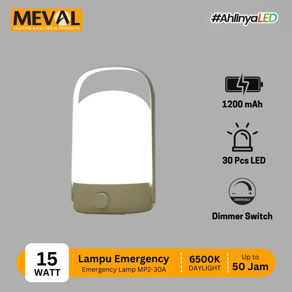Jual MEVAL Lampu Emergency 30 LED Daya Tahan 50 Jam | Dimmable ...