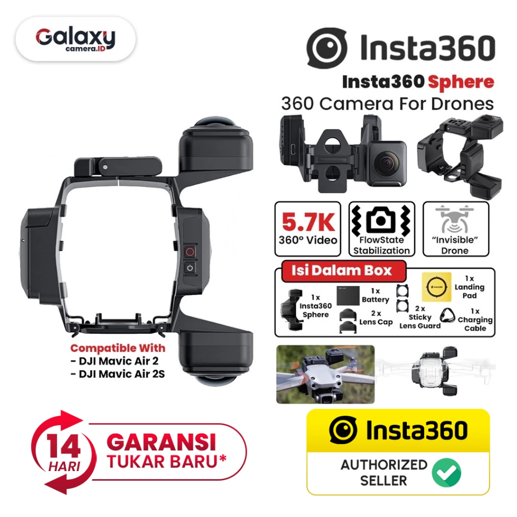 Jual Insta360 Sphere Invisible 360 Drone Camera Insta 360 Sphere RESMI ...