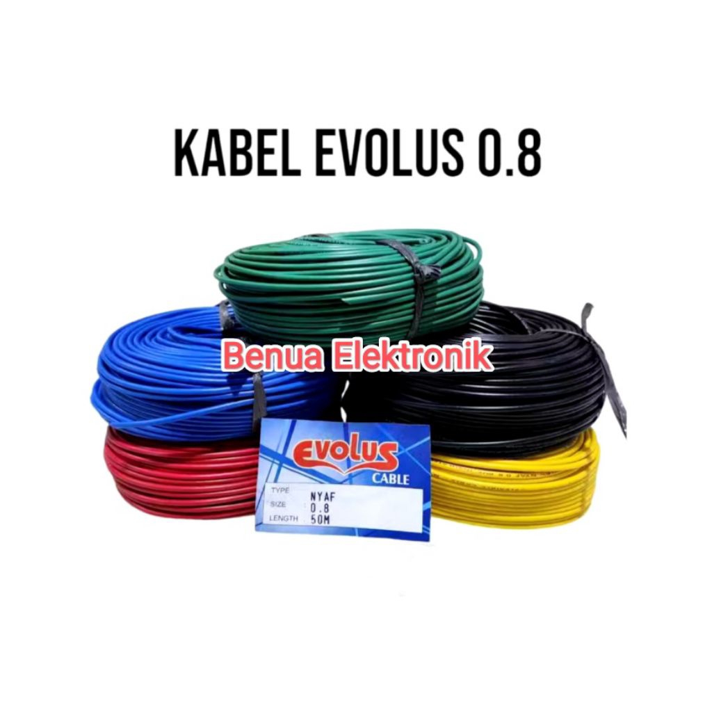 Jual PER ROL Kabel NYAF Serabut Tunggal EVOLUS 1X0.8 50 METER | Shopee ...