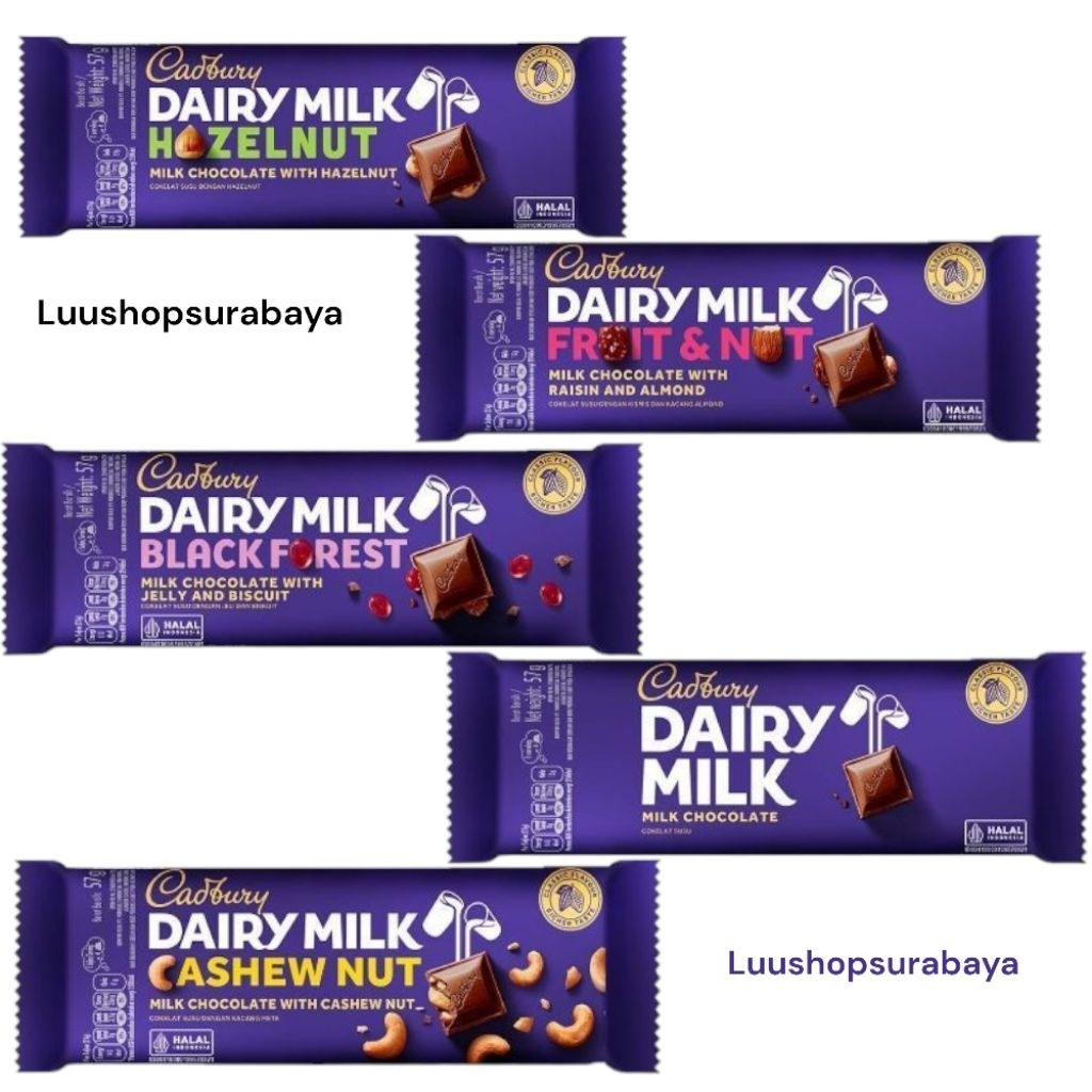 Jual Cadbury Dairy Milk Cokelat Batang 57gr Coklat | Shopee Indonesia