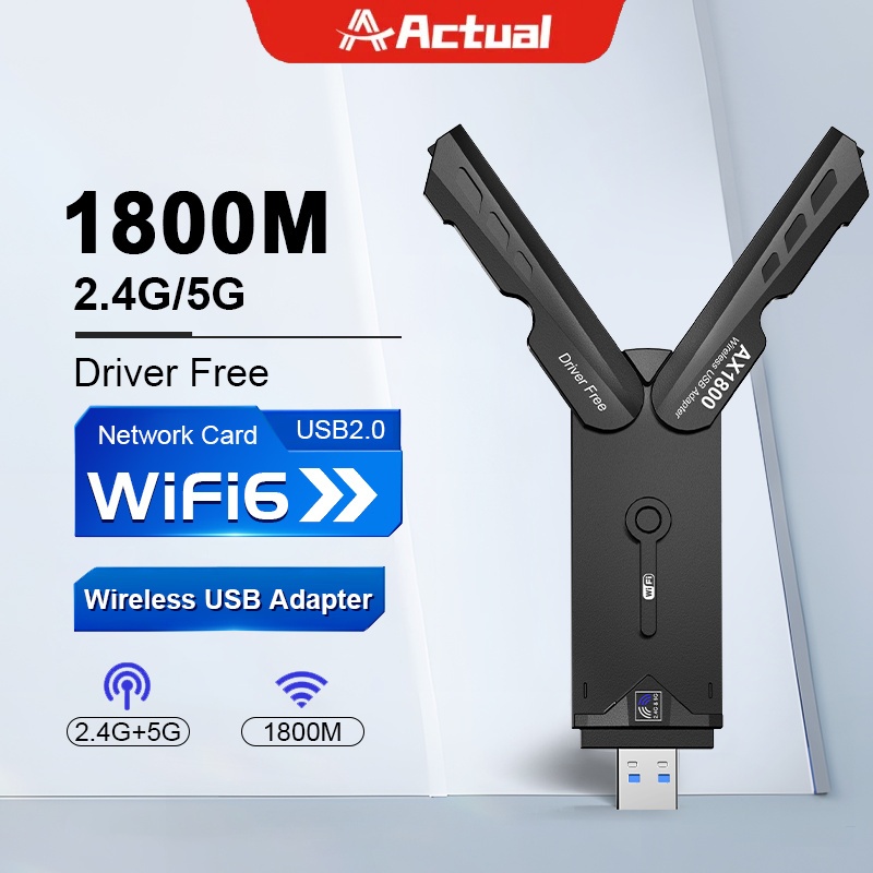 Jual Actual【COD】AX1800MAX Wi-Fi 6 network adapter 1800 Mbps 2.4/5GHz ...