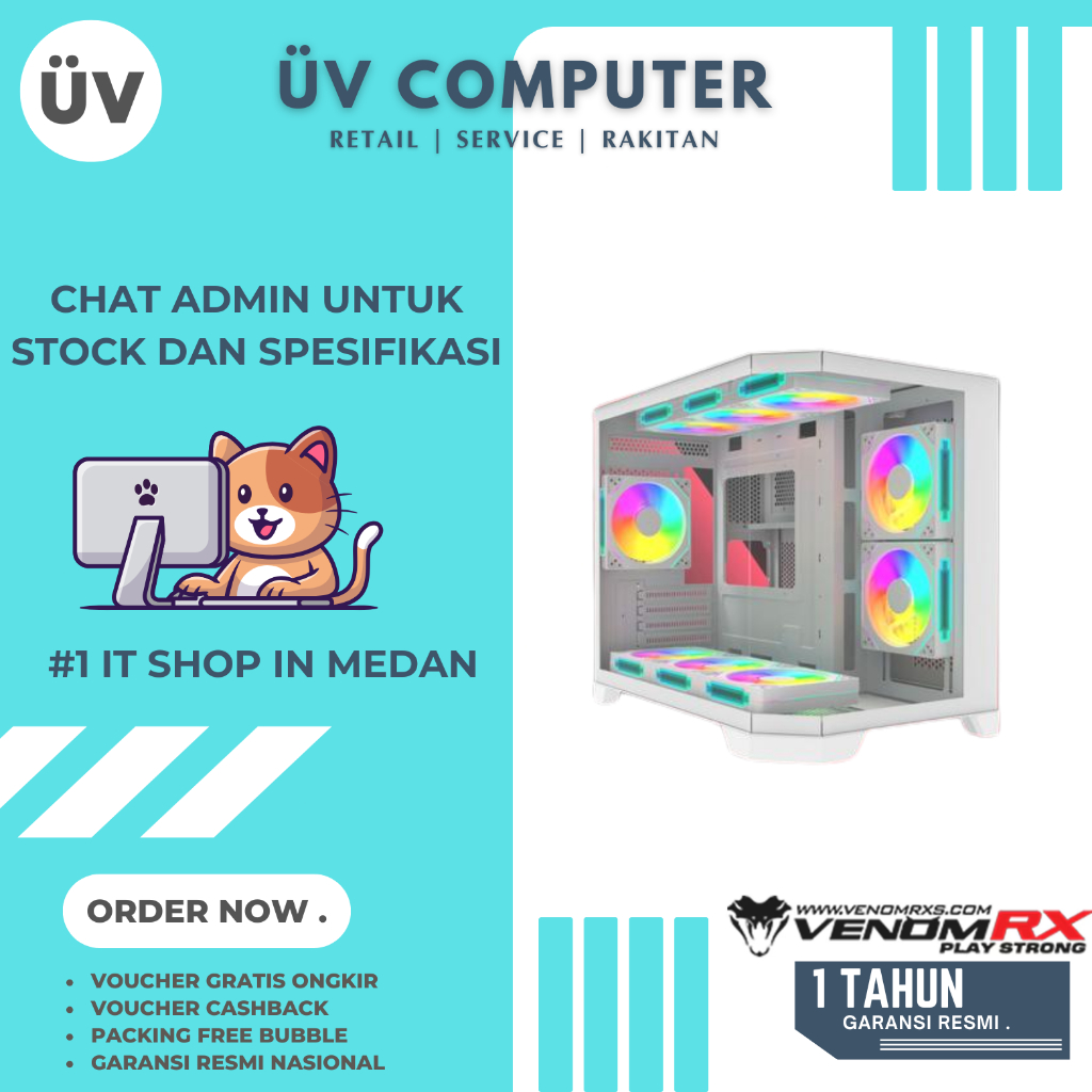 Jual Casing PC Komputer VenomRx Venom-RX TITAN 3D PRO PANORAMIC | Mid ...