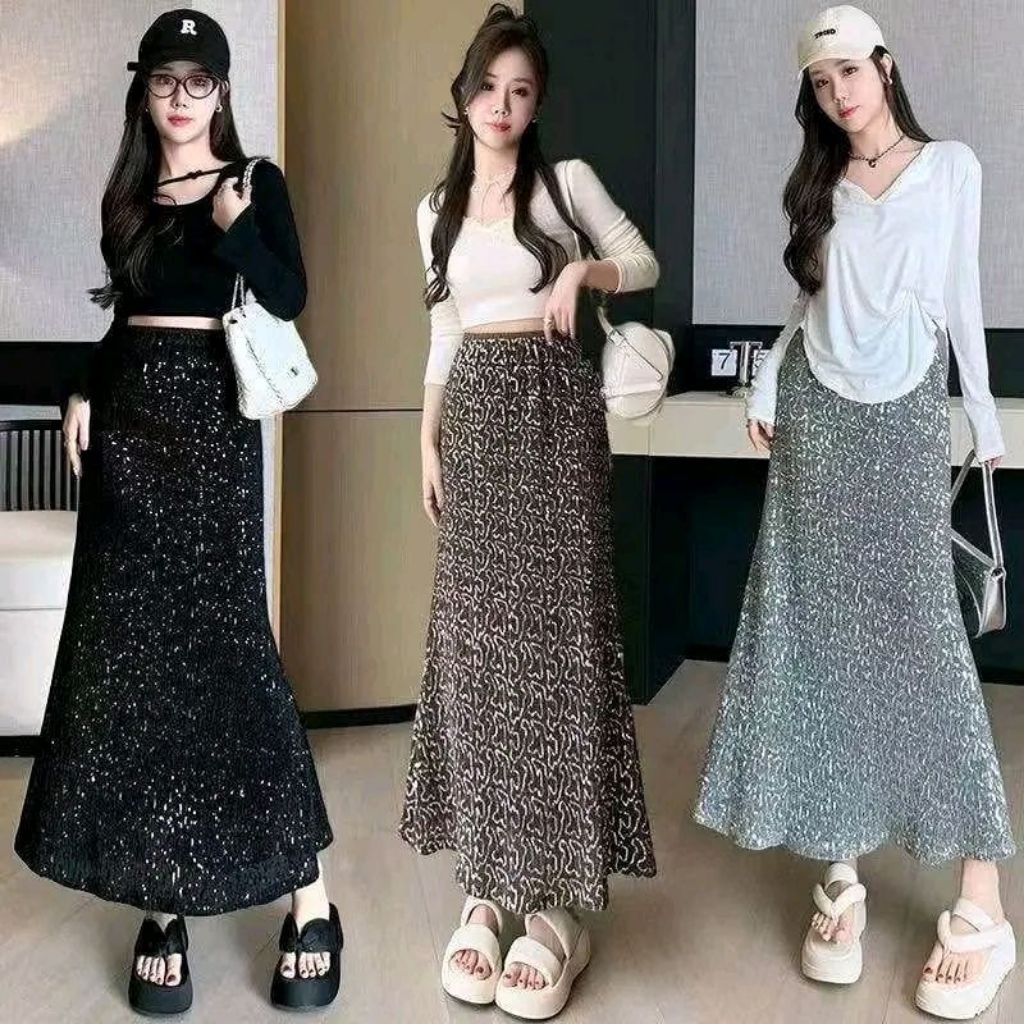 Jual ROK MAXI MERMAID SKIRT SEQUIN FULL PAYET | Shopee Indonesia