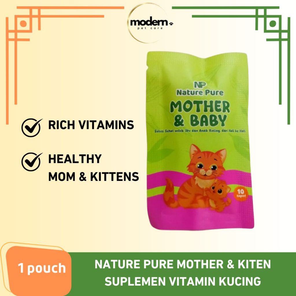 Jual Nature Pure Mother & Kiten Suplemen Vitamin Kucing Capsul Pouch ...