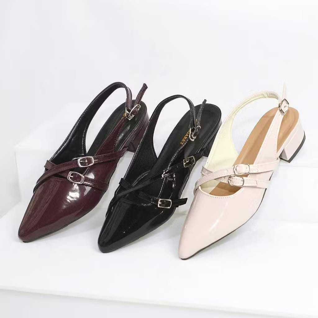 Jual GRACE - Sepatu Kerja Wanita High Heels Slop Gesper Tali Belakang ...