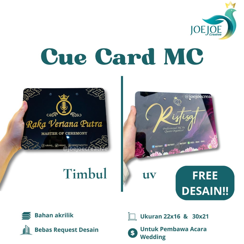 Jual CUE CARD MC AKRILIK MURAH PREMIUM COSTUM WARNA UNTUK PEMBAWA ACARA WEDDING UKURAN A5 ...
