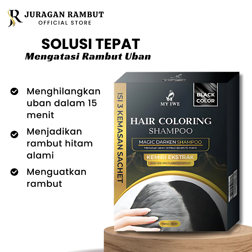 Jual MYIWE My Iwe Hair Coloring Shampoo SACHET BLACK 30ml 1 Box 3 ...