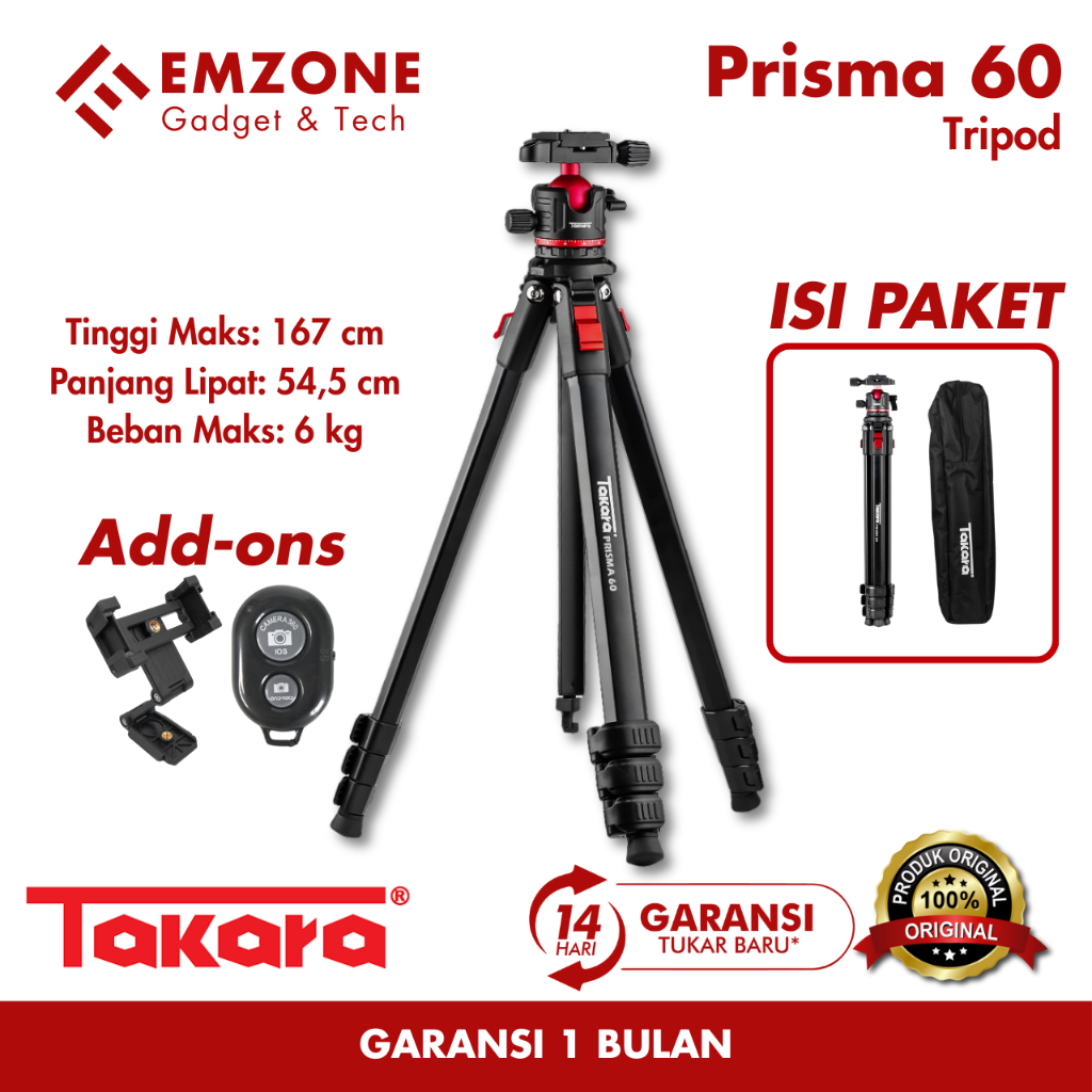 Jual Takara PRISMA 60 Compact Traveller Tripod for Camera & Smartphone ...