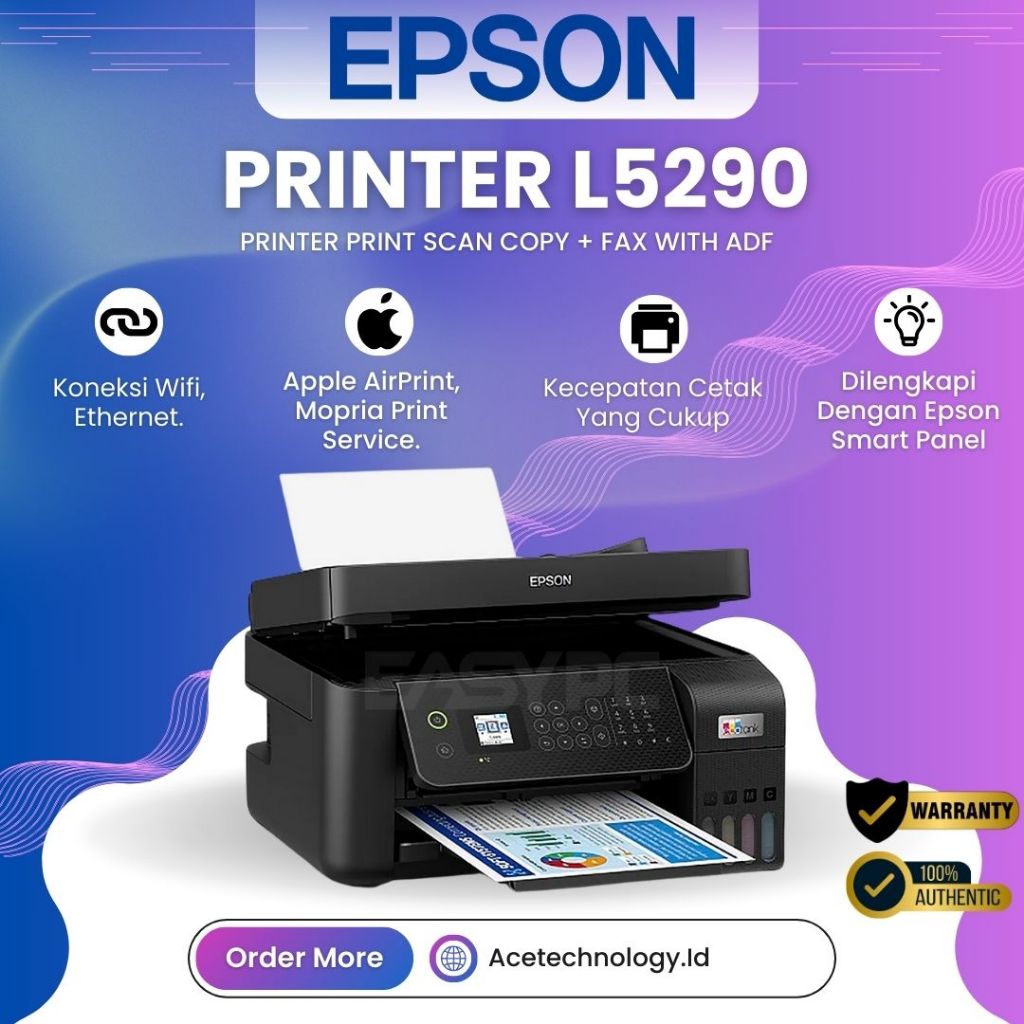 Jual Epson L5290 Printer EcoTank WiFi All-in-One – Print Scan Copy Fax Original | Shopee Indonesia