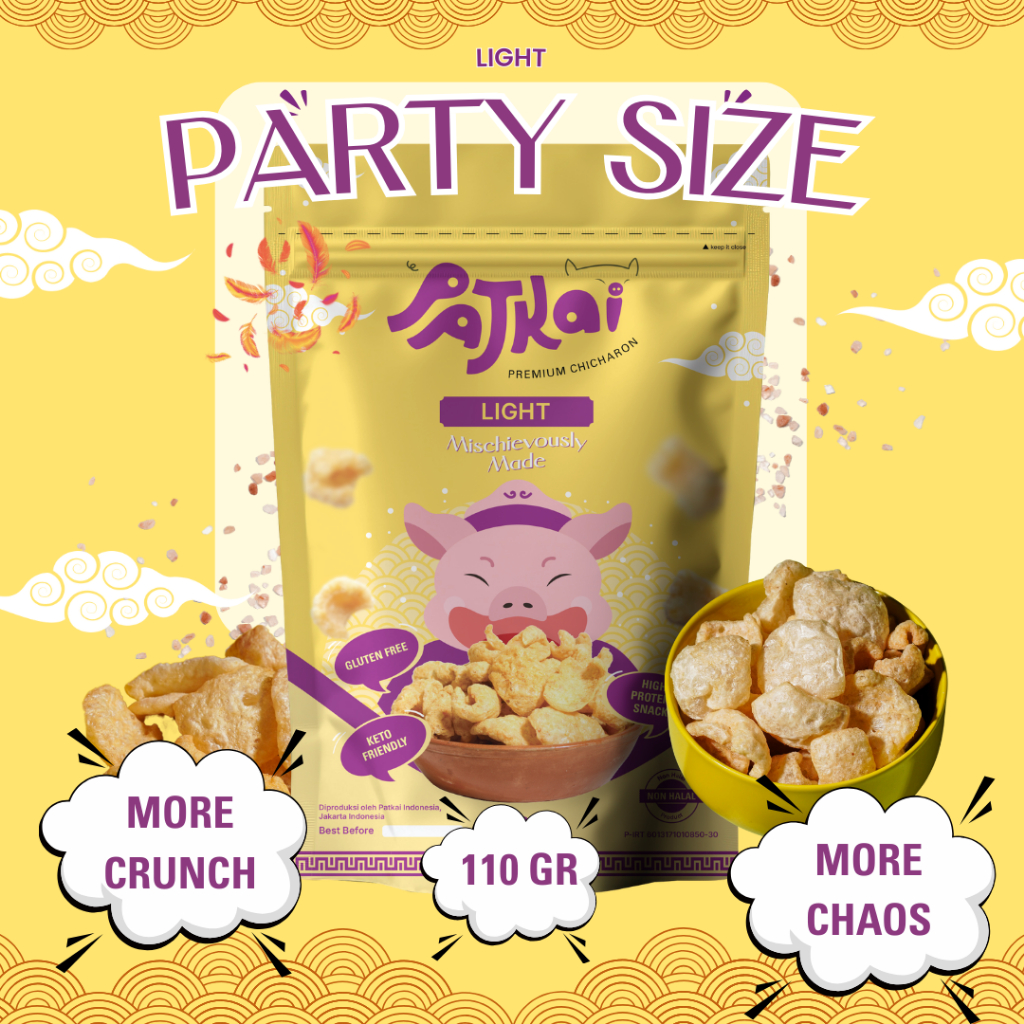 Jual Patkai Snack Kerupuk Babi Light Flavour Party Pack 110 Gr | Shopee ...
