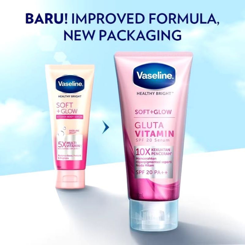 Jual VASELINE Soft Glow Gluta Vitamin SPF 20 Body Serum Niacinamide 180 ...