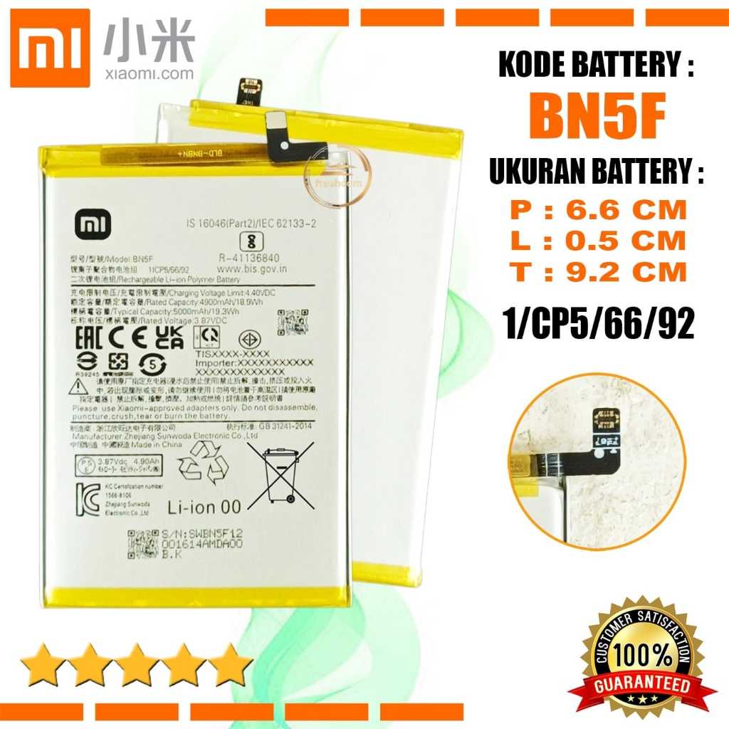 Jual Baterai Battery Original BN5F / BN-5F + obeng Hp Xiaomi Redmi A2 ...