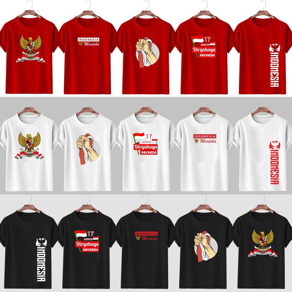 Jual (5 Motif) Baju DEWASA Cowok Cewek 17 Agustus 2025 / TSHIRT KAOS 17 AGUSTUS 2025 PRIA WANITA ...