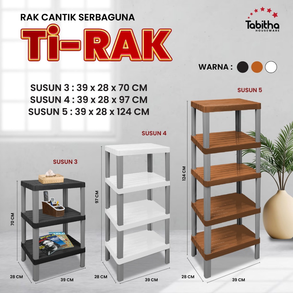 Jual Tabitha Rak Susun Cantik Serbaguna Ti-RAK Bahan Plastik Tirak Kuat ...