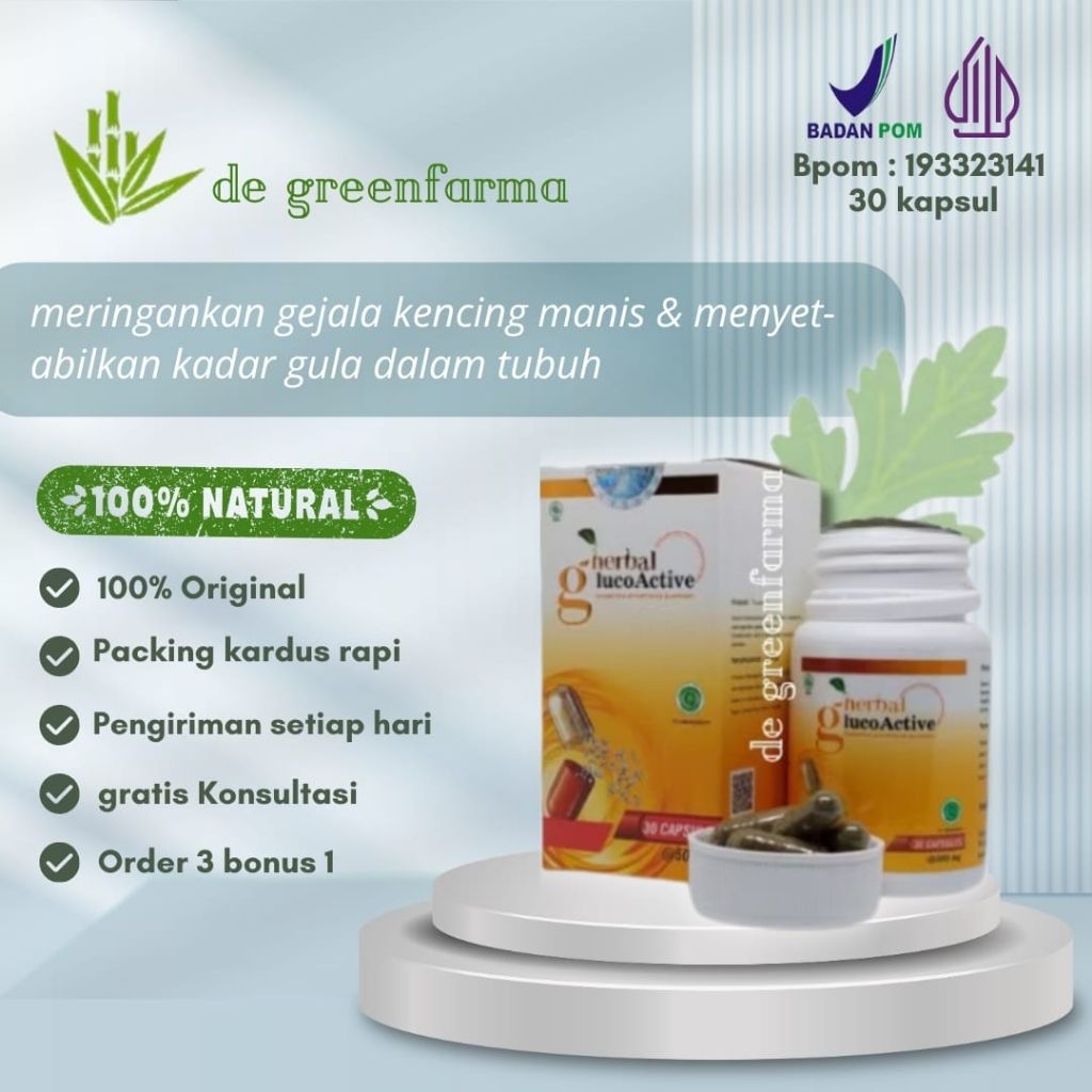 Jual glucoactive suplemen diabates herbal original bpom | Shopee Indonesia