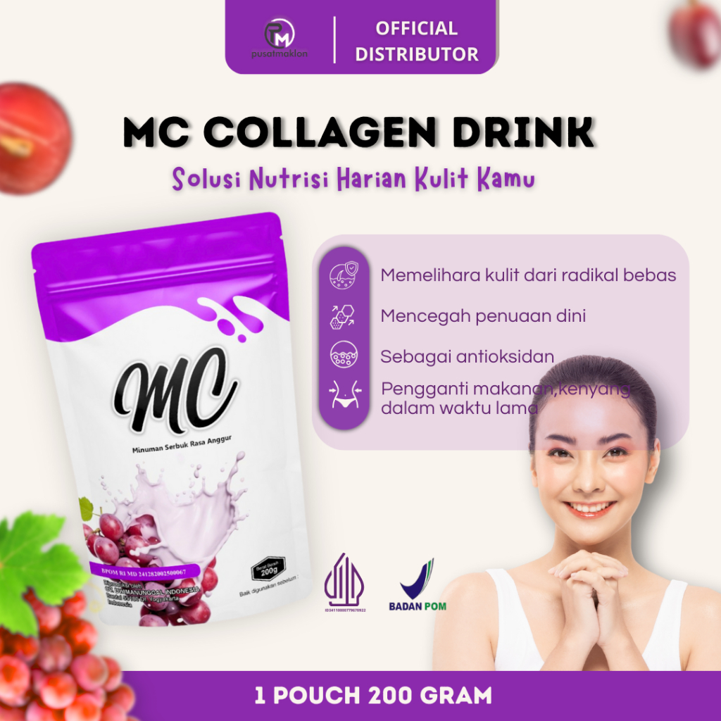 Jual Mc Minuman Kolagen 200 Gram Collagen Drink Glutathione Badan Anggur Latte | Shopee Indonesia