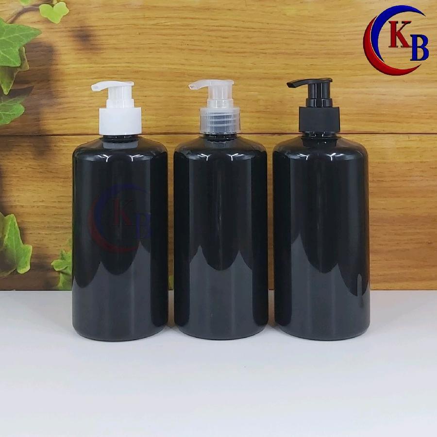 Jual BOTOL LOTION PUMP 500 ML NECK 28 / BOTOL PLASTIK PET HS HITAM ...
