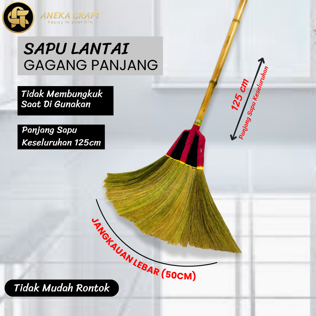 Jual Sapu Lantai Ijuk Rayung Premium Gagang Panjang Anti Rontok ...