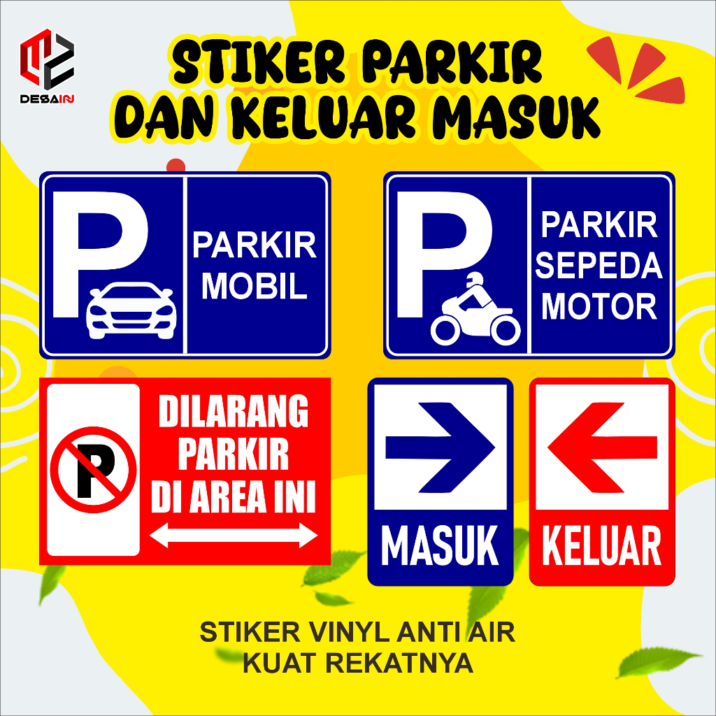 Jual STIKER VINYL PARKIR MOTOR DAN MOBIL / KELUAR MASUK, DILARANG ...