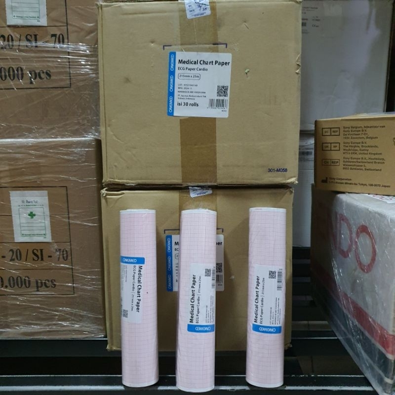 Jual Kertas ECG 215 mm x 25 meter Onemed For ECG 12 channel / Kertas ...