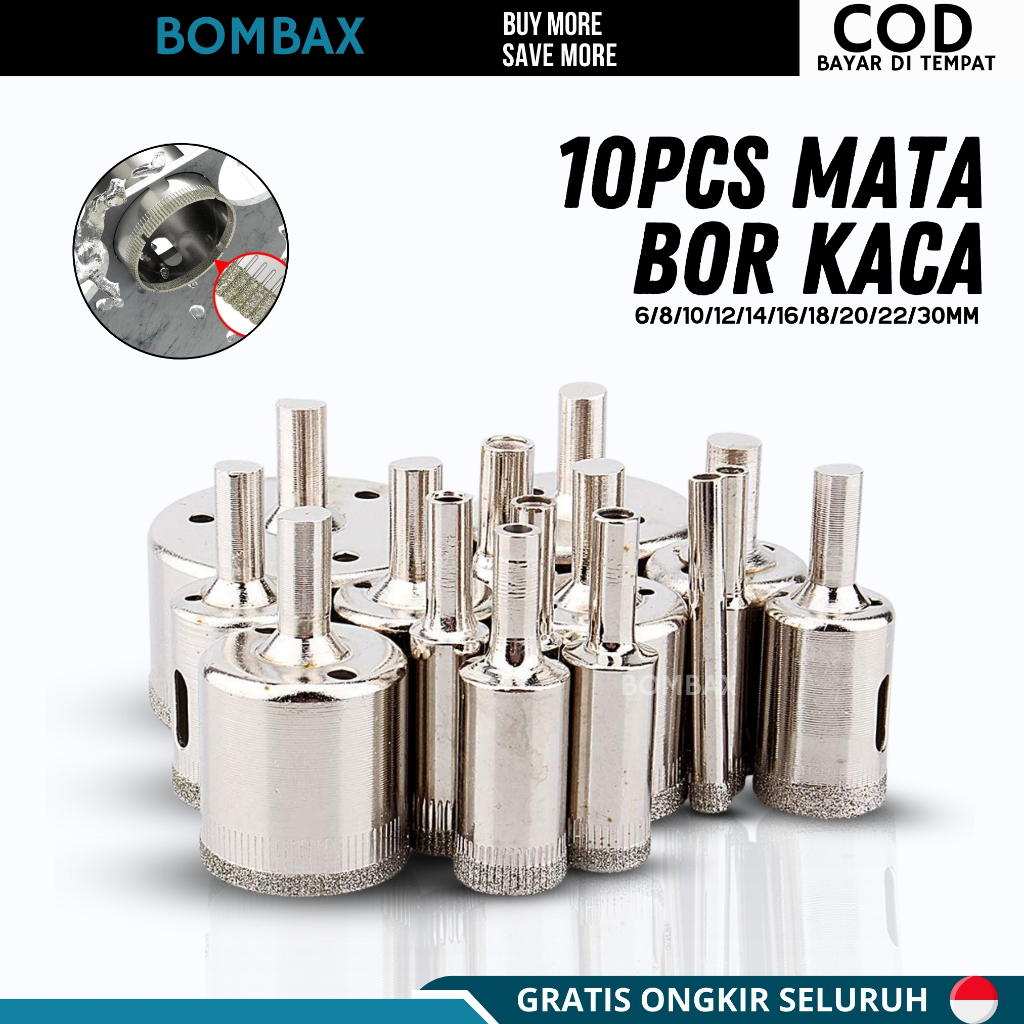 Jual 10PCS Set Mata Bor Kaca Keramik Granit Marmer Batu Porselen ...