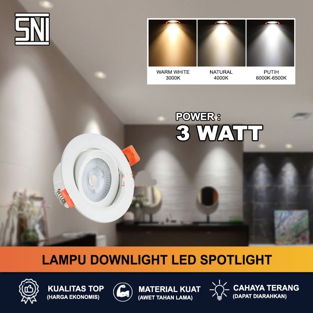 Jual Lampu LED Spot 3 Watt / Lampu Plafon LED 3 Watt / Lampu Furniture ...