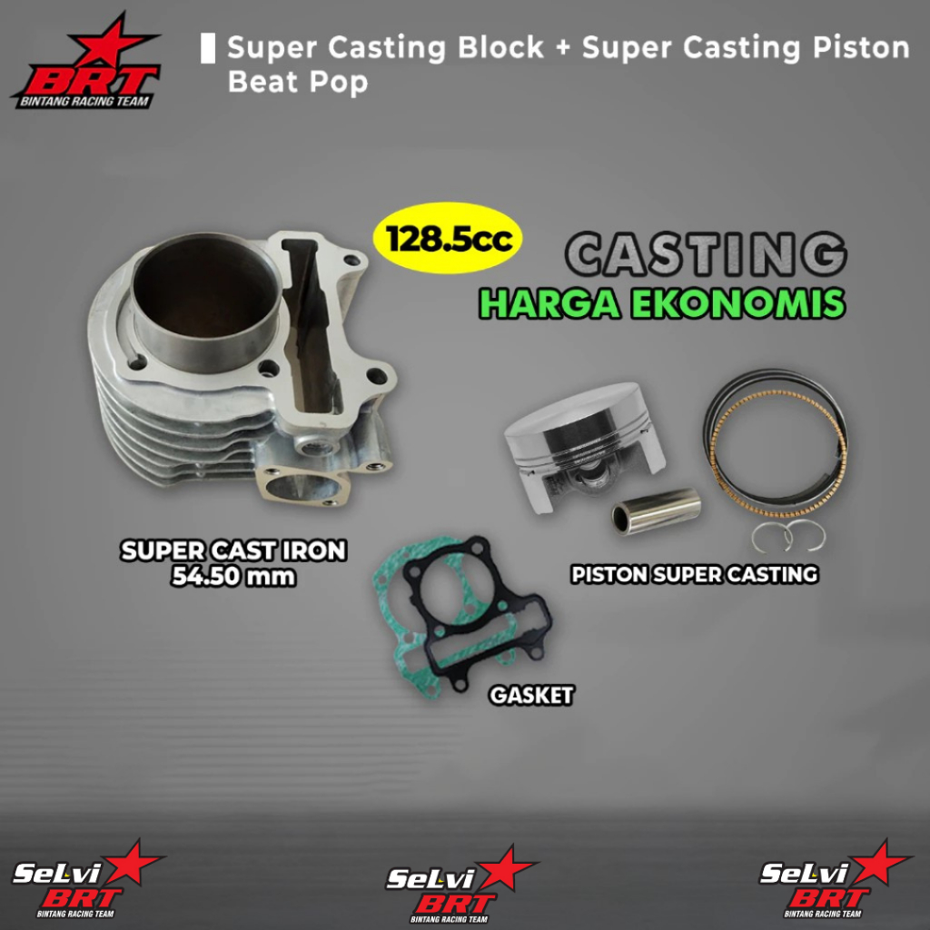 Jual BLOK SET PISTON CASTING BRT BEAT SCOOPY FI VARIO 110 FI ESP ...