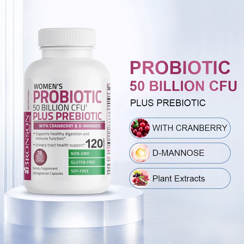 Jual Bronson Probiotic + Prebiotic 50 Billion CFU 120 Capsules Promotes ...