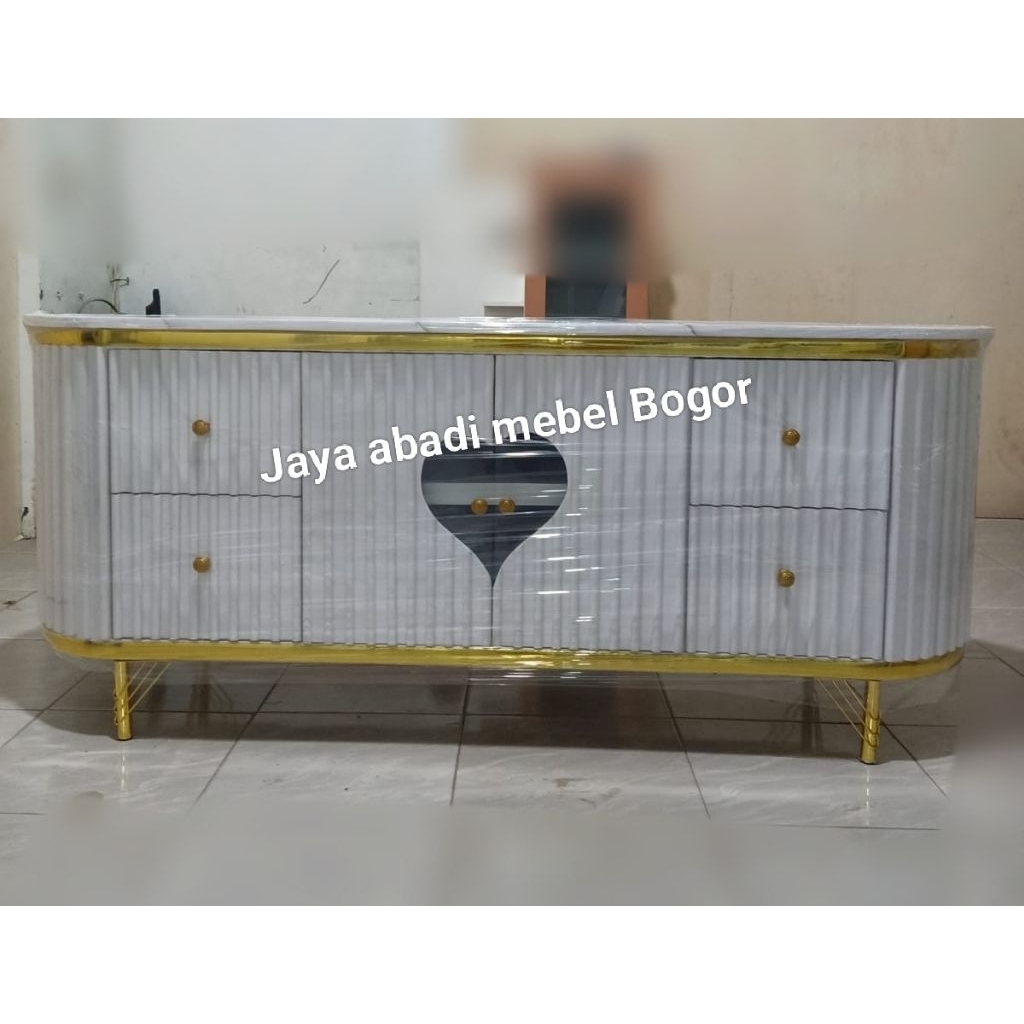 Jual Promo Meja tv oval/segi Cassandra viral kaki besi List Gold ...