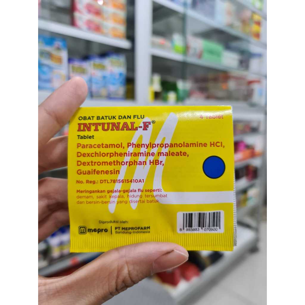 Jual INTUNAL F FORTE 1 STRIP ISI 4 TABLET OBAT BATUK PILEK FLU DEMAM ...
