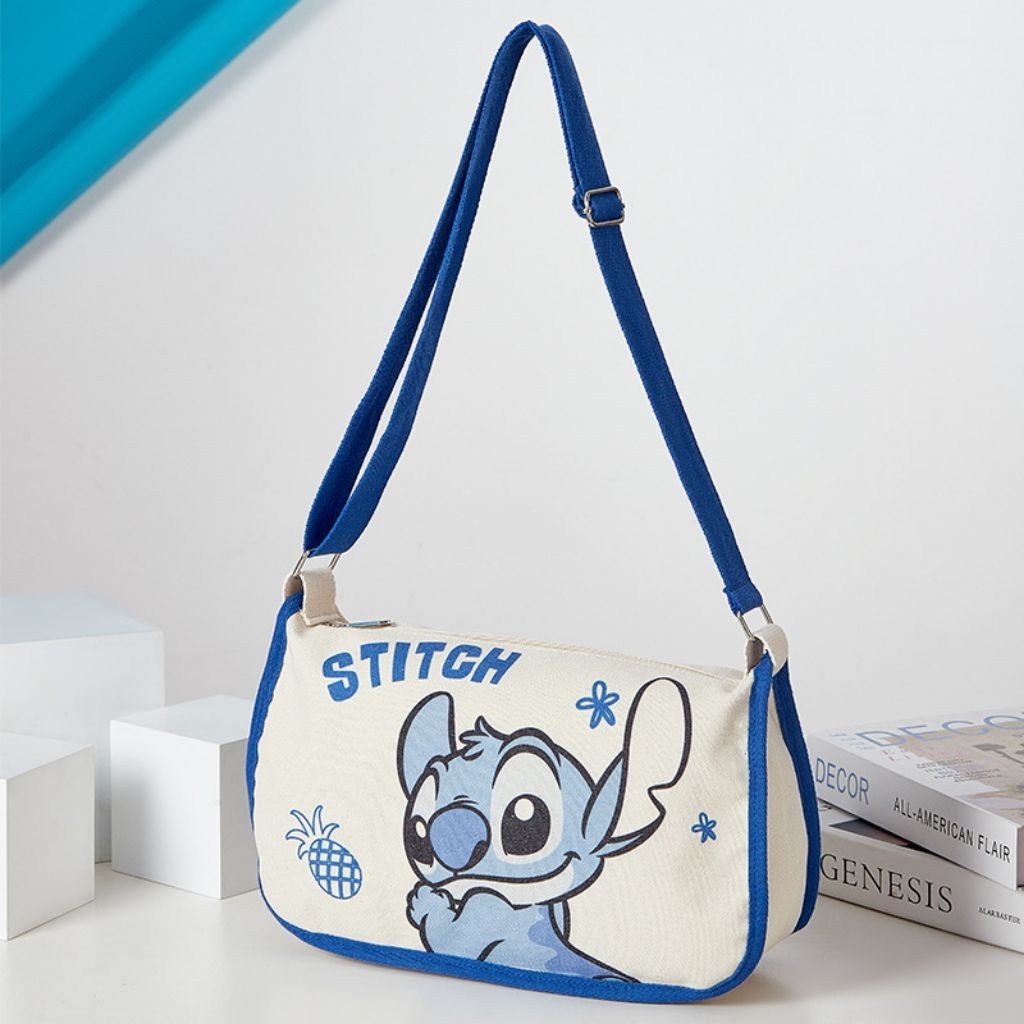 Jual Tas Sling Ngampus Bag Disney Stitch Cream Dark Lilostitch | Shopee ...