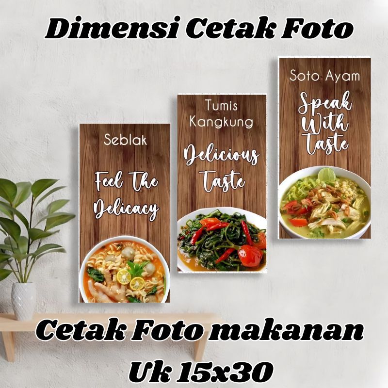 Jual Cetak Foto Dimensional Uk 15x30 Pajangan Rumah Makan Poster Menu ...