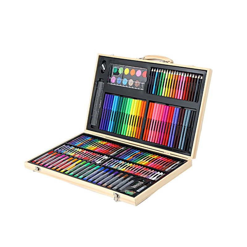 Jual Beifa Kotak Kayu Art Set 180 PCS – Krayon, Spidol, Pensil Warna ...