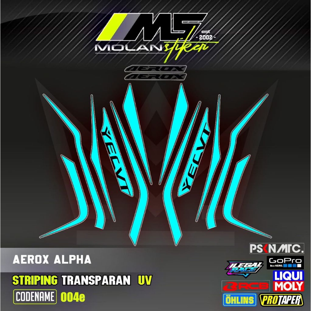 Jual Decal Sticker Striping Variasi Transparan Uv All New Aerox Turbo ...