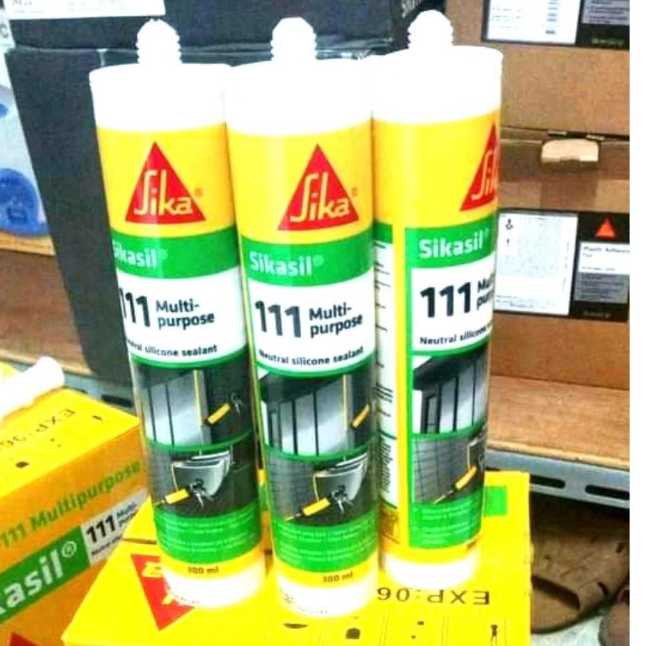 Jual Sealent sikasil 111 multi purpose / lem silicone sealent sikasil neutral warna clear., grey ...