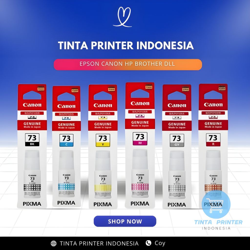 Jual 1 Set 6 Pcs Tinta Canon 73 Original For Printer G570 G670 | Shopee ...