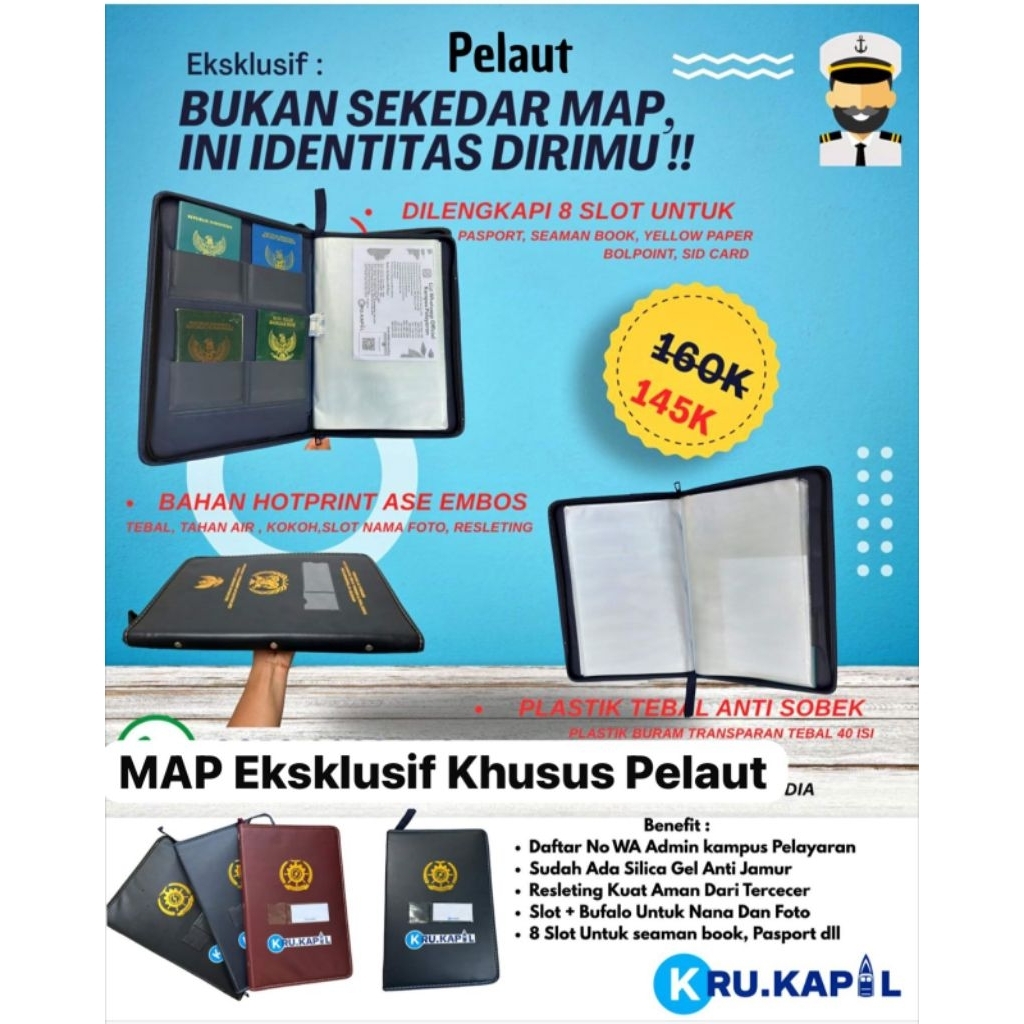 Jual Map Dokumen Pelaut Pro Seri 5 , Plastik Isi 40 Tebal Transparan ...