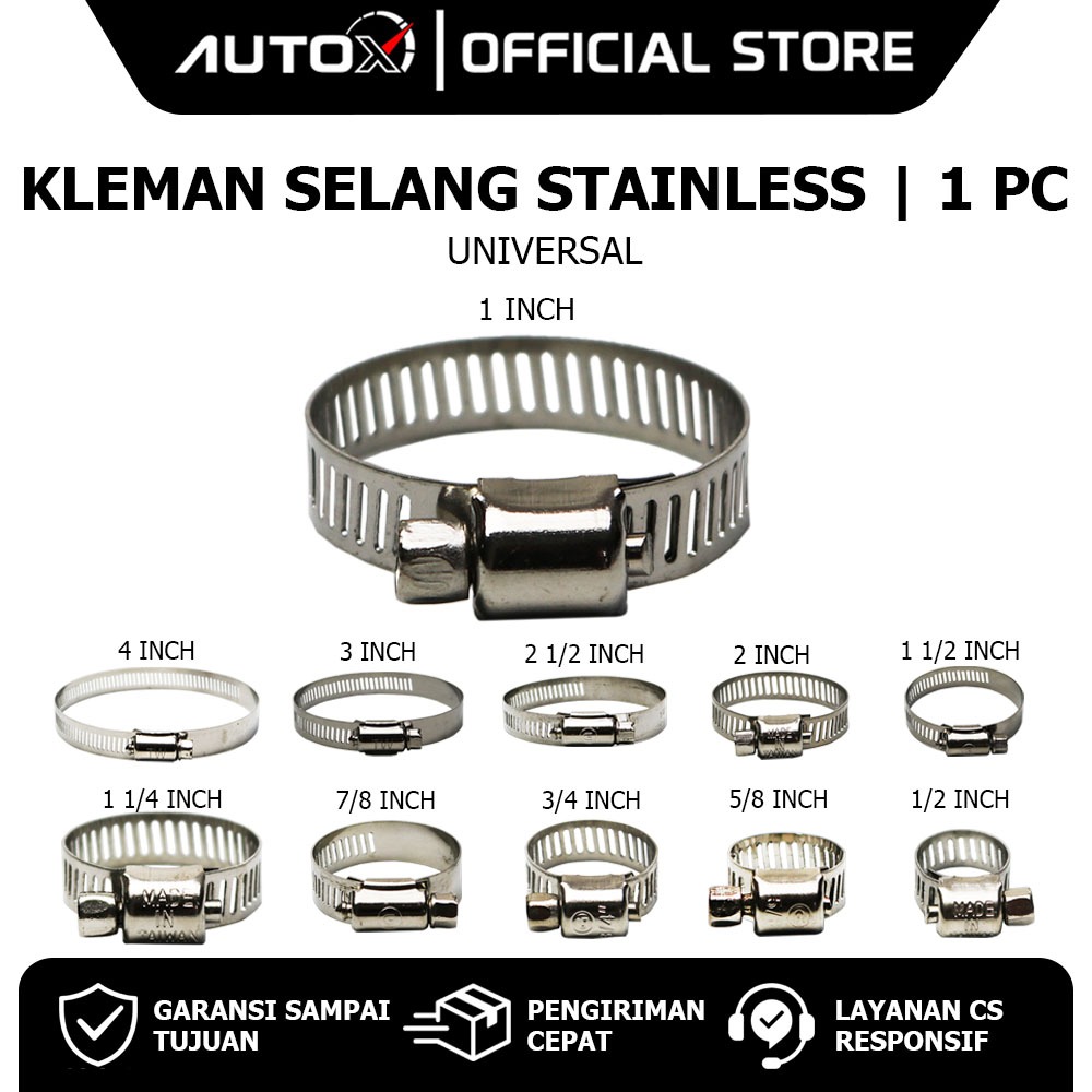 Jual Kleman Selang Stainless 1 & 1/2 & 3/4 & 5/8 & 7/8 & satu 1Per2 ...