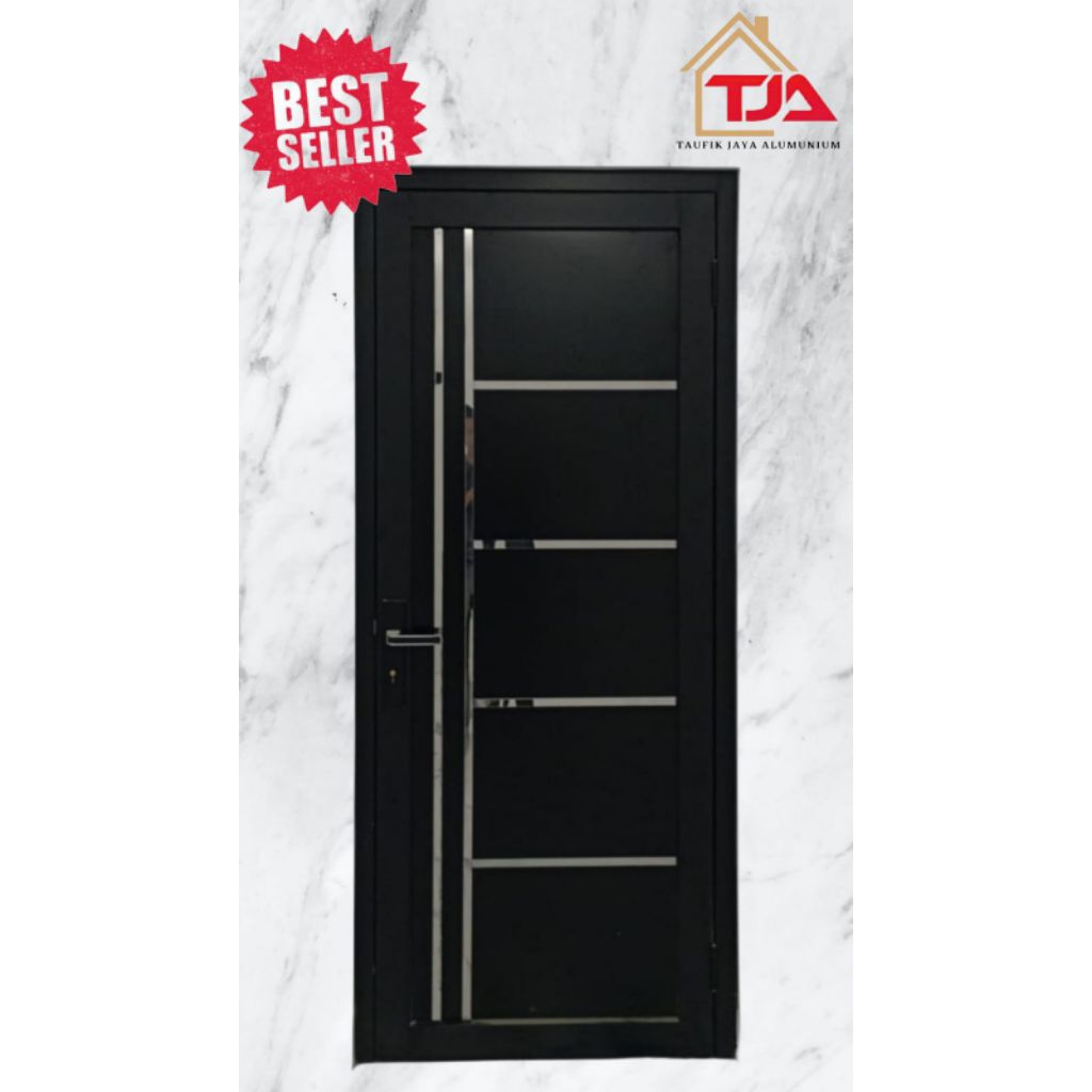 Jual Pintu Aluminum Acp Warna Hitam Variasi list miror T.205xL.85cm ...